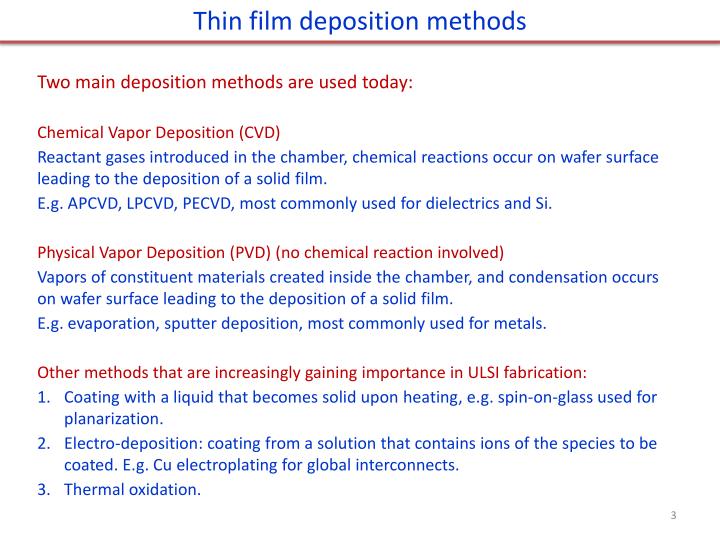 PPT - Chapter 9 Thin film deposition PowerPoint Presentation - ID:1585803