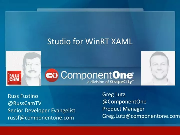 PPT - Studio for WinRT XAML PowerPoint Presentation, free download - ID ...