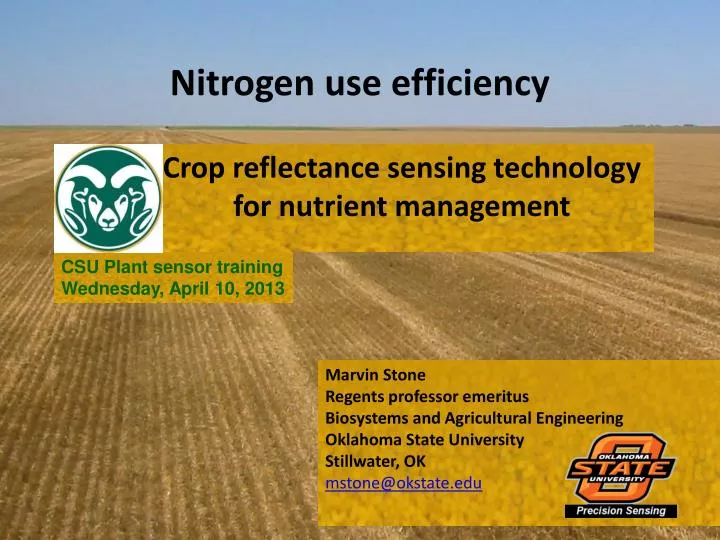 PPT - Nitrogen use efficiency PowerPoint Presentation, free download ...