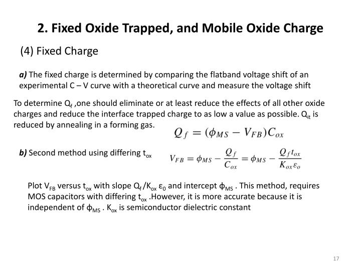PPT - OXIDE AND INTERFACE TRAPPED CHARGES, OXIDE THICKNESS PowerPoint ...