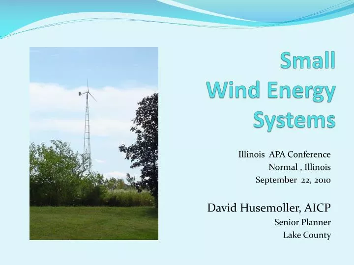 PPT - Small Wind Energy Systems PowerPoint Presentation, free download ...