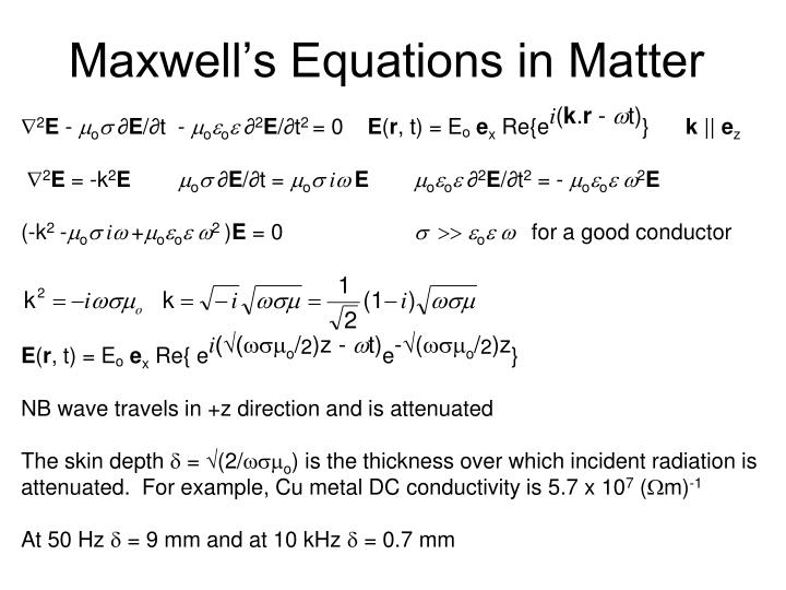 PPT - Maxwell’s Equations in Matter PowerPoint Presentation - ID:1586920