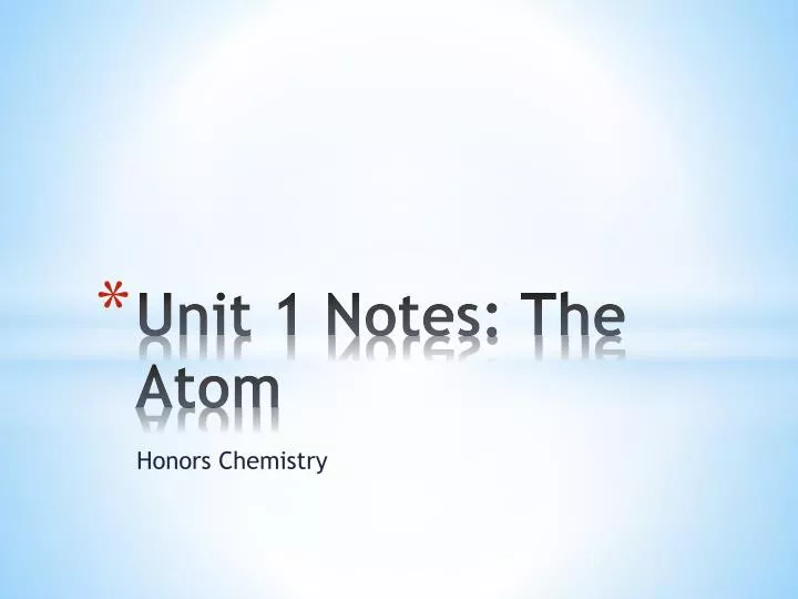 PPT - Unit 1 Notes: The Atom PowerPoint Presentation, free download ...