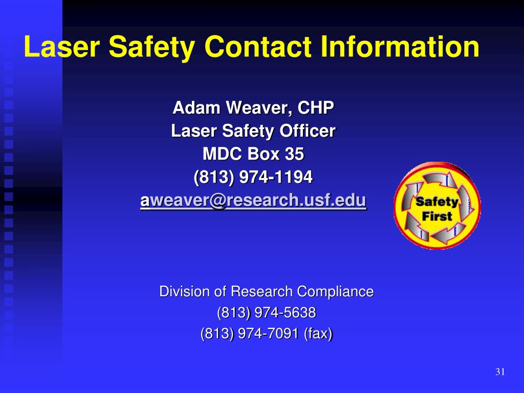 PPT - University of South Florida Basic Laser Safety Training ...