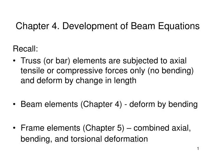 PPT - Chapter 4. Development of Beam Equations PowerPoint Presentation ...