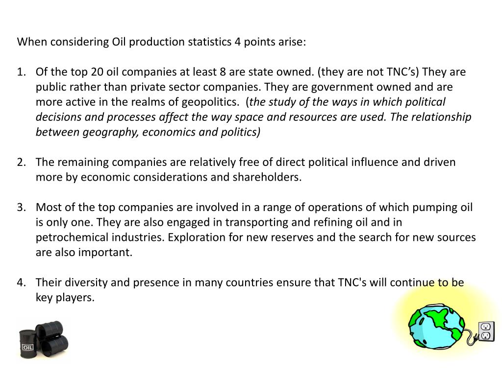 PPT - Energy TNC's, OPEC countries and other large producers are ...