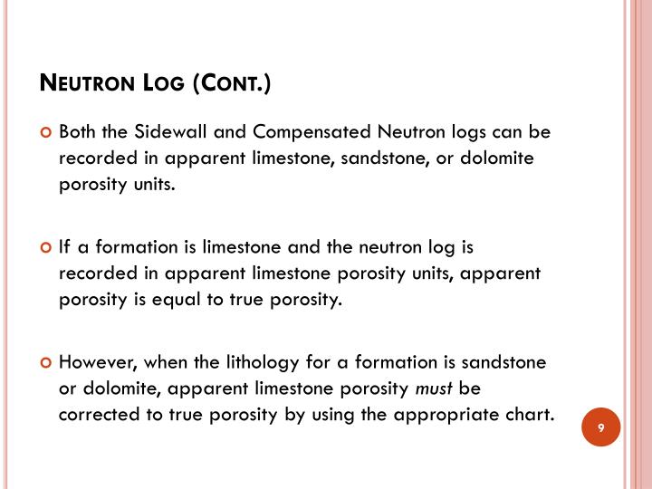 PPT - Basic well Logging Analysis – Neutron Log PowerPoint Presentation ...