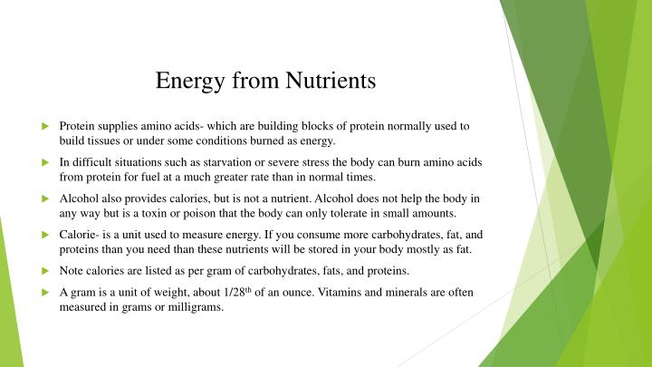 PPT - Energy from Food PowerPoint Presentation - ID:1588653