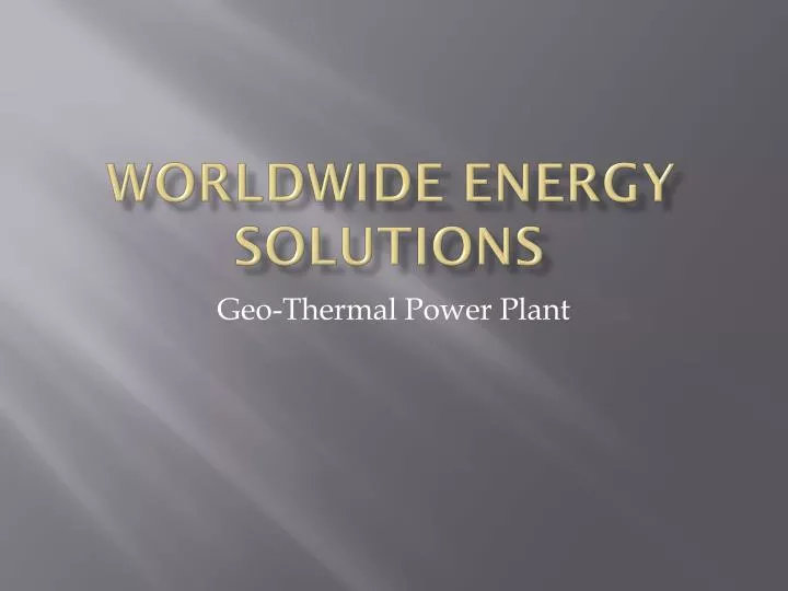 PPT - Worldwide Energy Solutions PowerPoint Presentation, free download ...