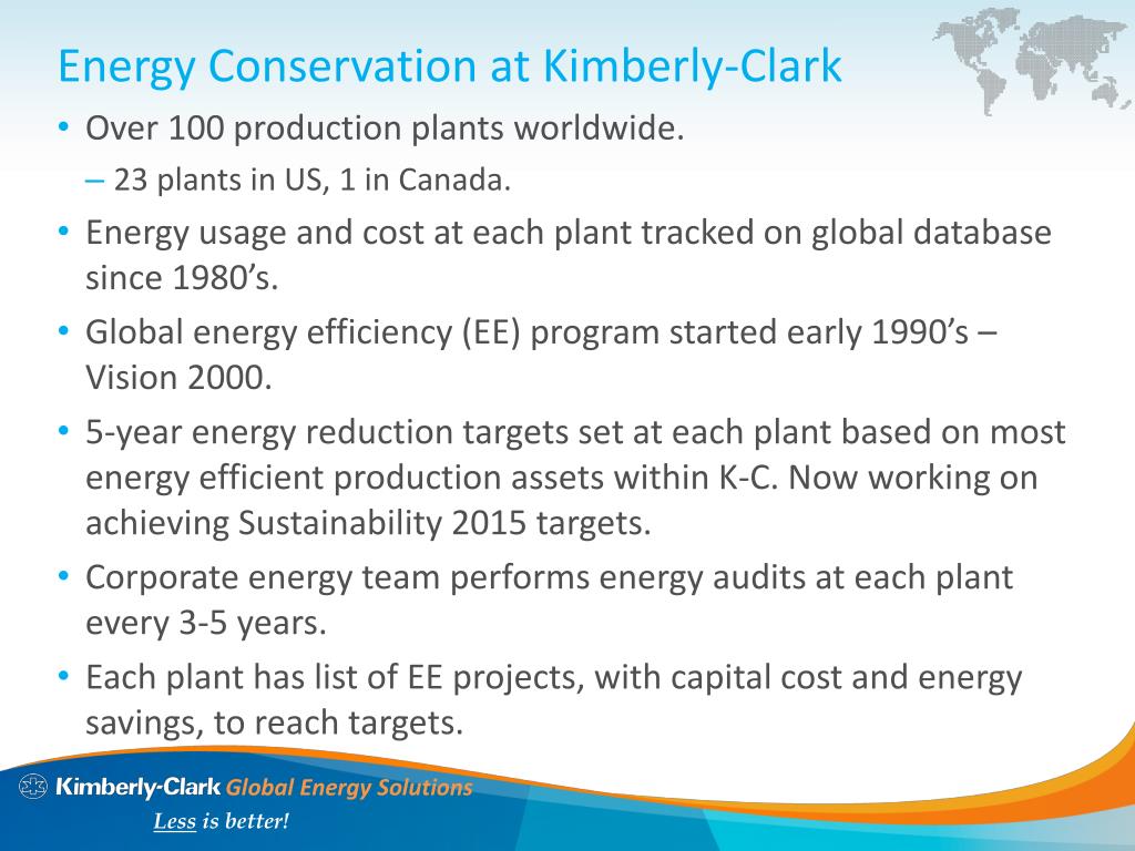 PPT - Kimberly-Clark Corporation GHG & Energy Conservation PowerPoint ...