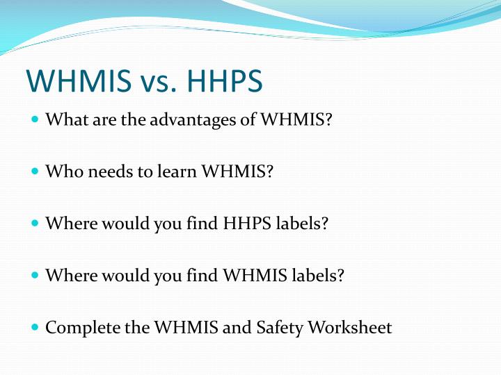 PPT - HHPS and WHMIS PowerPoint Presentation - ID:1591544