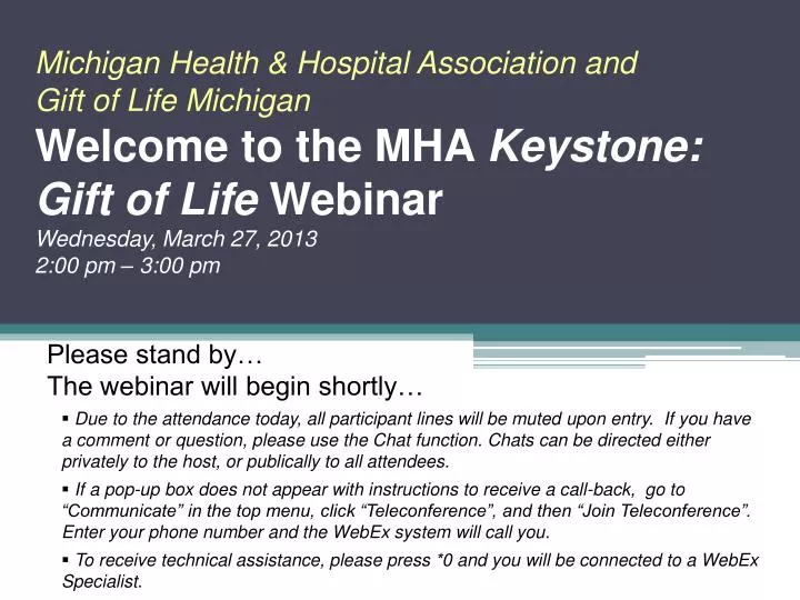 PPT - Please stand by… The webinar will begin shortly… PowerPoint ...