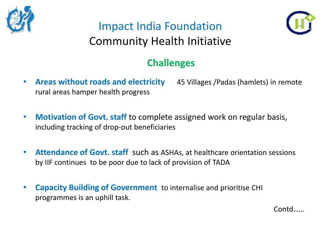 PPT - Impact India Foundation Community Health Initiative PowerPoint ...