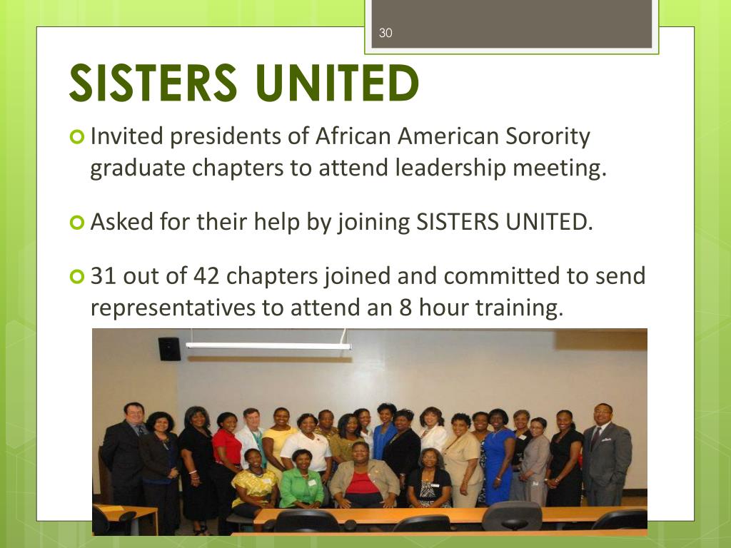 PPT - SISTERS UNITED: A community based initiative to reduce infant ...
