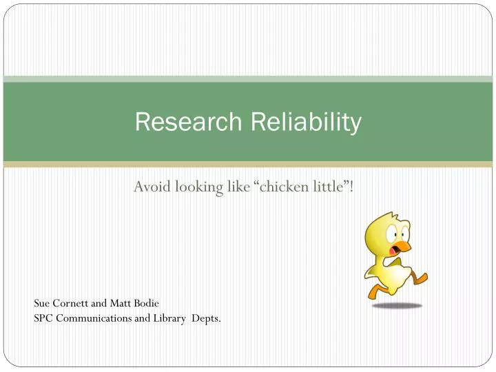 PPT - Research Reliability PowerPoint Presentation, free download - ID ...