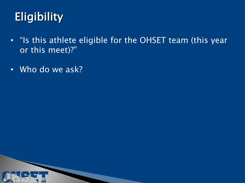 PPT - OHSET Excellence in Equestrian Athletics PowerPoint Presentation ...