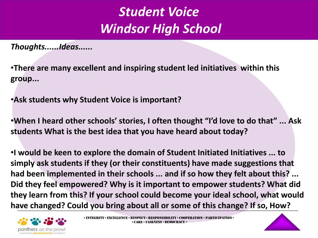 PPT - “Student Voice”, Values Education & Positive Behaviour for ...