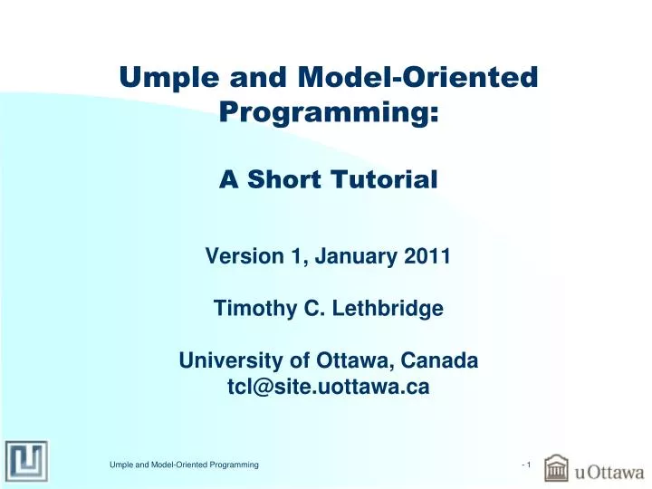 Ppt Umple And Model Oriented Programming A Short Tutorial Powerpoint