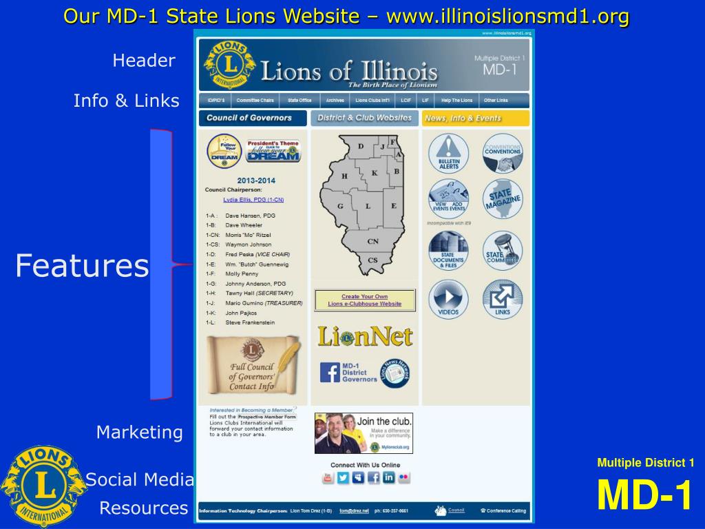 PPT - Websites & Social Media Lion Tom Drez MD-1 IT Chairperson tom ...