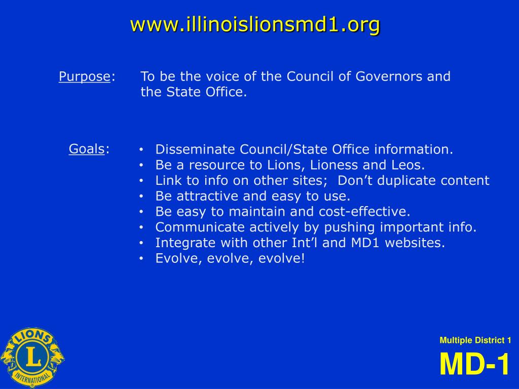 PPT - Websites & Social Media Lion Tom Drez MD-1 IT Chairperson tom ...