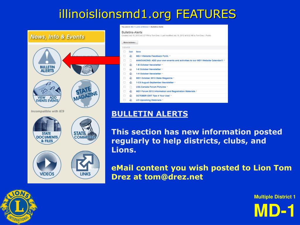 PPT - Websites & Social Media Lion Tom Drez MD-1 IT Chairperson tom ...