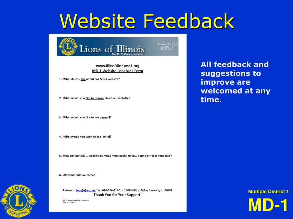 PPT - Websites & Social Media Lion Tom Drez MD-1 IT Chairperson tom ...