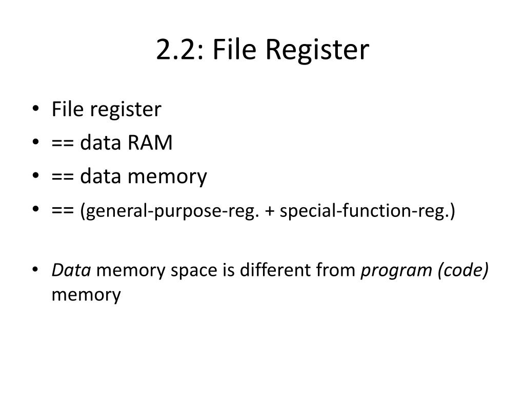 PPT - Ch. 2- Assembly Lang - PIC PowerPoint Presentation, free download ...