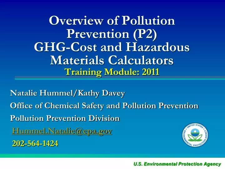 PPT - Overview of Pollution Prevention (P2) GHG-Cost and Hazardous ...