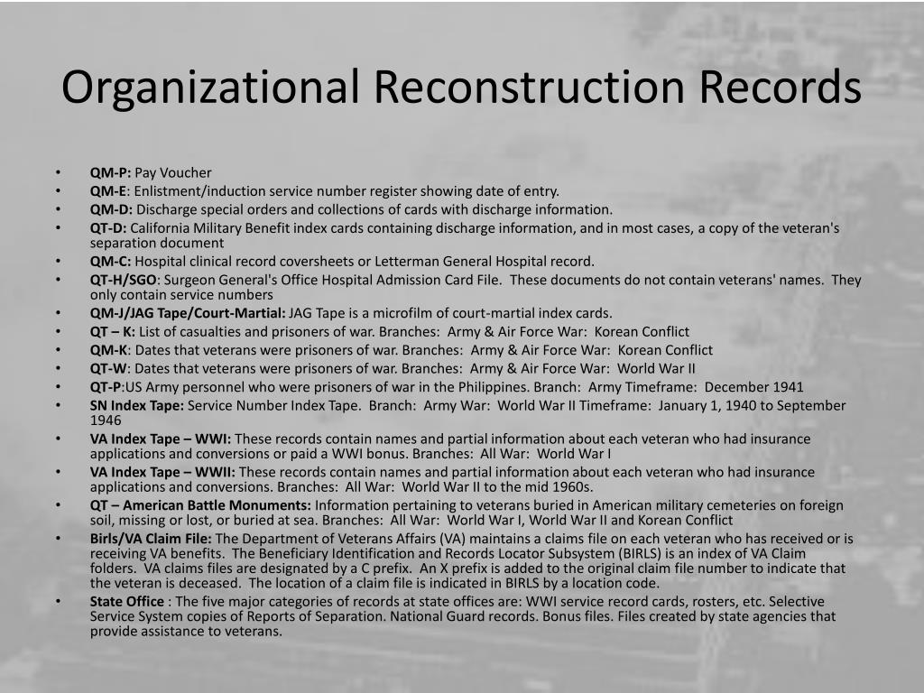 PPT - Military and Civilian Records at the National Personnel Records ...