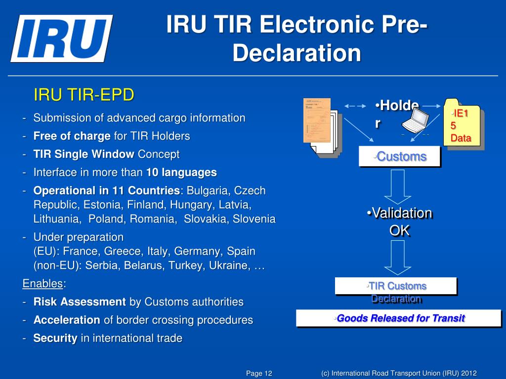 PPT - ECO meeting on operationalising the TIR Convention in Afghanistan ...