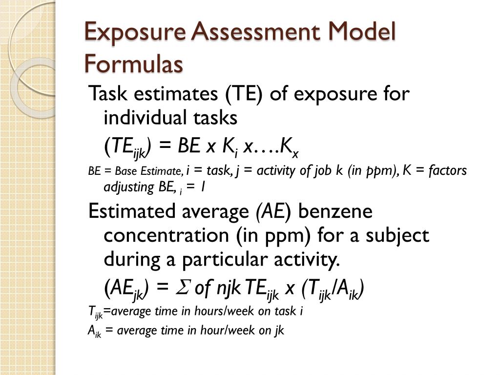 PPT - Presented by Charles Christen, DrPH , Med, Dec. 2010 Exposure ...