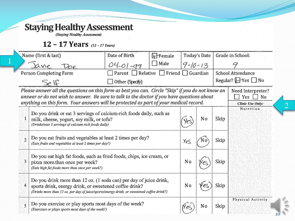 PPT - Information for providers on completing the Staying Healthy ...
