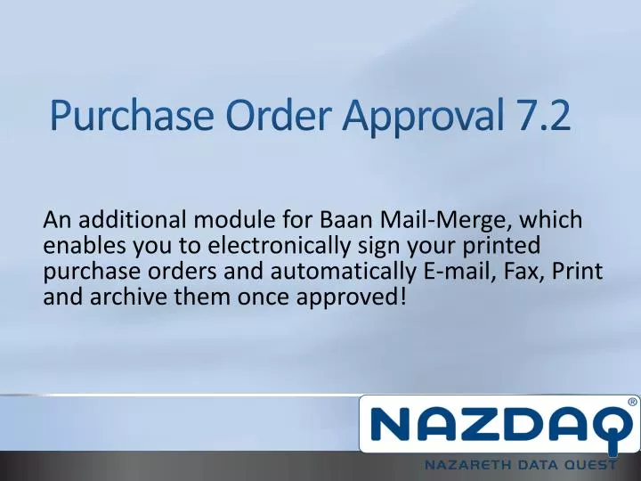 PPT - Purchase Order Approval 7.2 PowerPoint Presentation, free ...