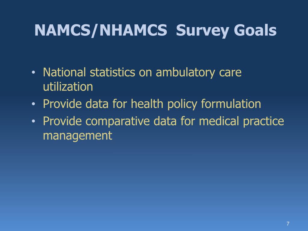 PPT - Overview of the National Ambulatory Medical Care Survey and the ...
