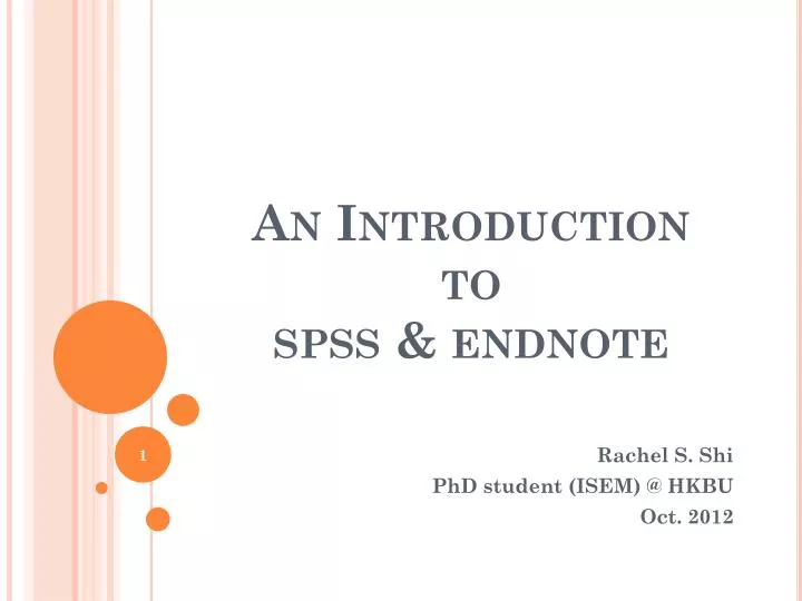 PPT - An Introduction to spss & endnote PowerPoint Presentation, free ...