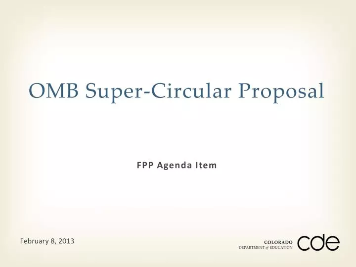 PPT - OMB Super-Circular Proposal PowerPoint Presentation, free ...