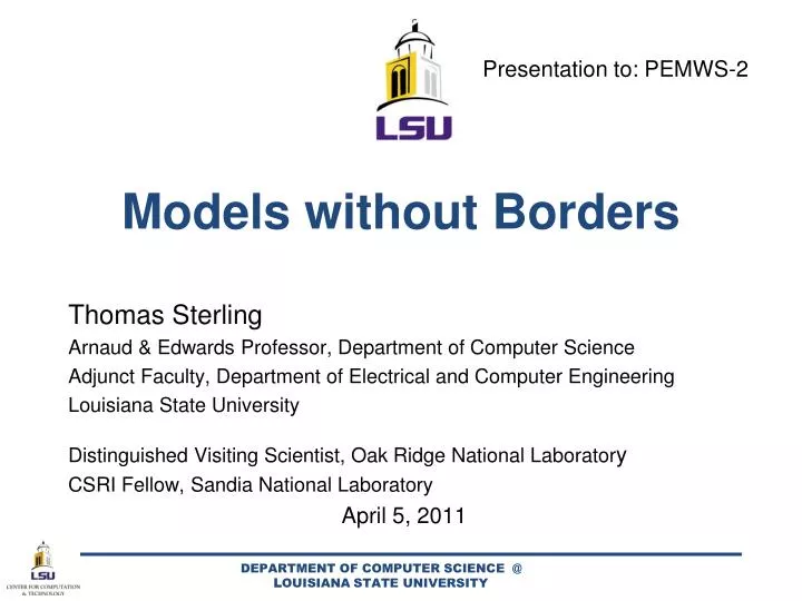 PPT - Models without Borders PowerPoint Presentation, free download ...