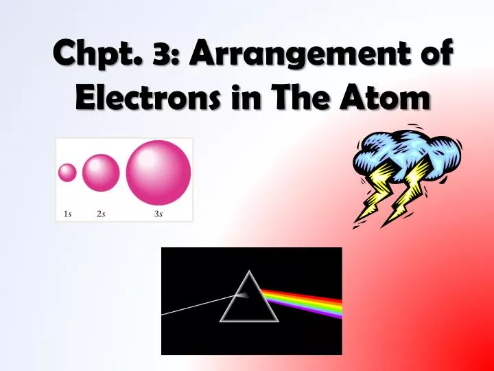 PPT - Chpt. 3: Arrangement of Electrons in The Atom PowerPoint ...