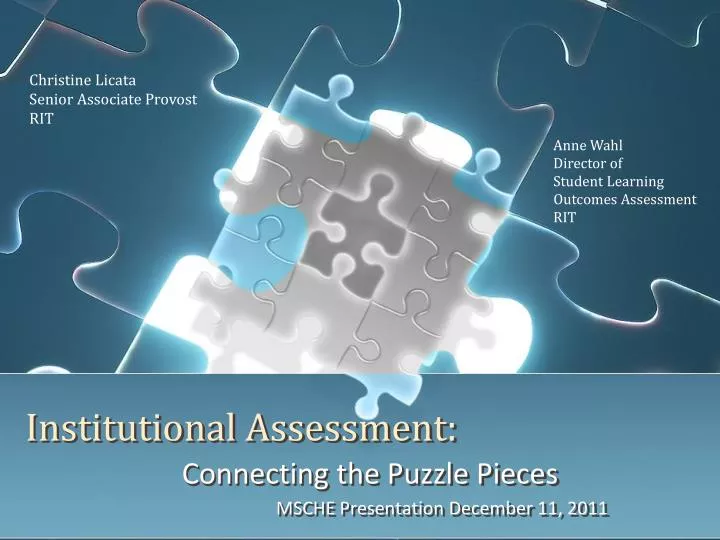 PPT - Institutional Assessment: PowerPoint Presentation, free download ...