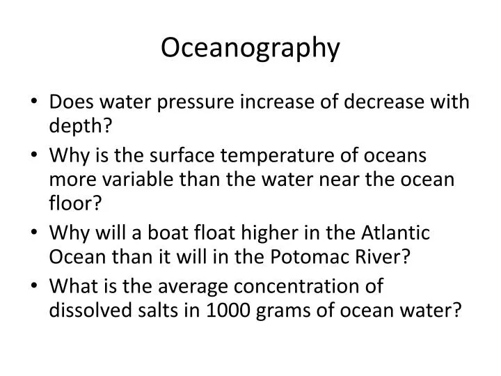 Oceanography Meaning