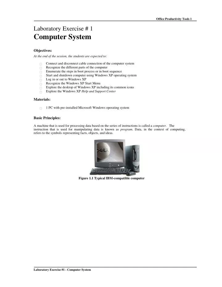 PPT - Laboratory Exercise #1 - Computer System PowerPoint Presentation ...