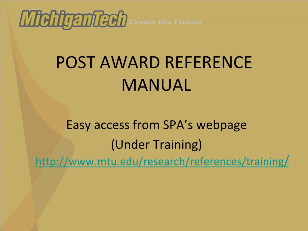 PPT - 10 th Annual Post Award Workshop March 23, 2011 PowerPoint ...