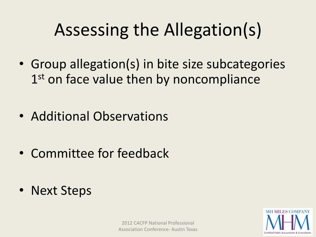 PPT - Investigating Allegations of Noncompliance and/or Misuse of Funds ...