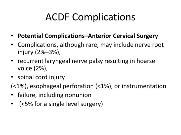 PPT - ANTERIOR CERVICAL DISCECTOMY WITH FUSION (ACDF) PowerPoint ...
