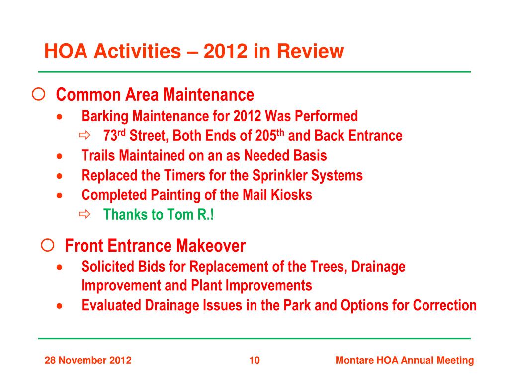 PPT - Montare Homeowner’s Association Annual Meeting Presentation ...