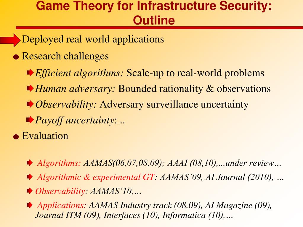 Ppt Game Theory For Security Lessons Learned From Deployed Applications Powerpoint