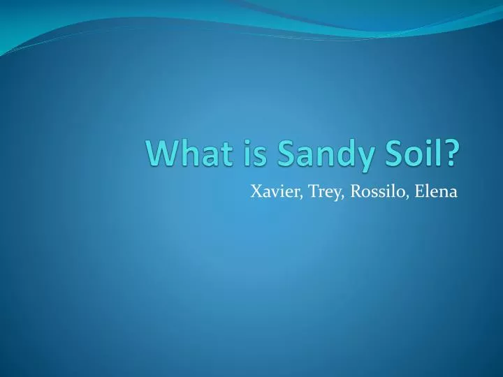 PPT - What is Sandy Soil? PowerPoint Presentation, free download - ID ...