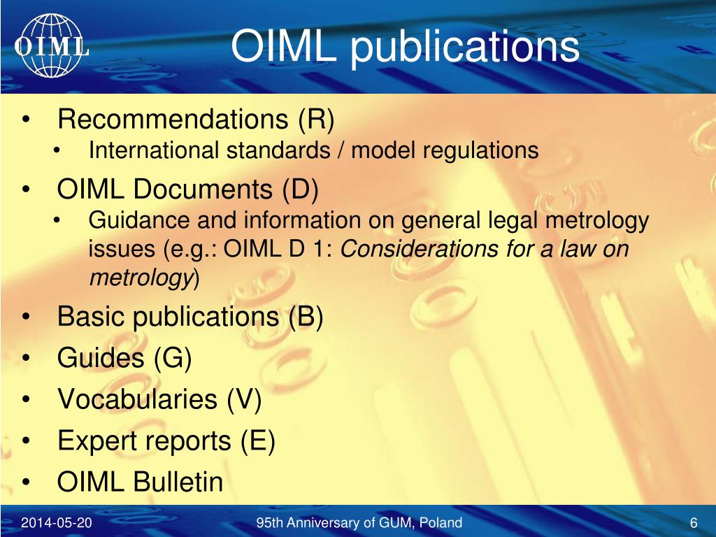PPT - International cooperation in metrology The role of the OIML ...