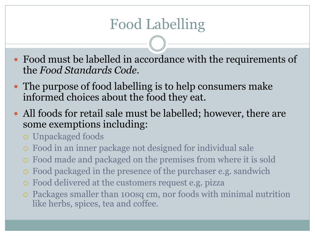 PPT - Food Regulations & Food Labelling PowerPoint Presentation - ID ...