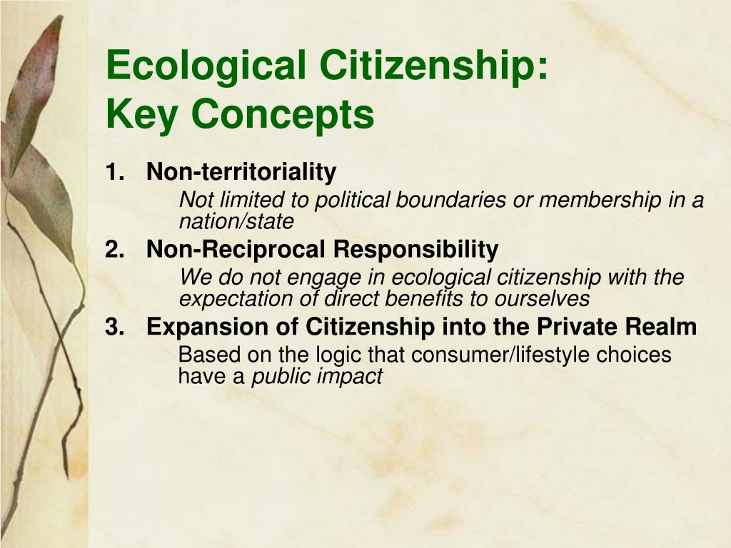 PPT - Teaching Ecological Citizenship within the Sustainability Curriculum PowerPoint ...